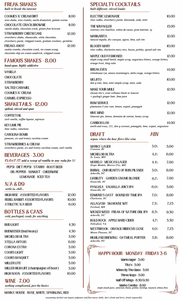 Menu | Grill Marks
